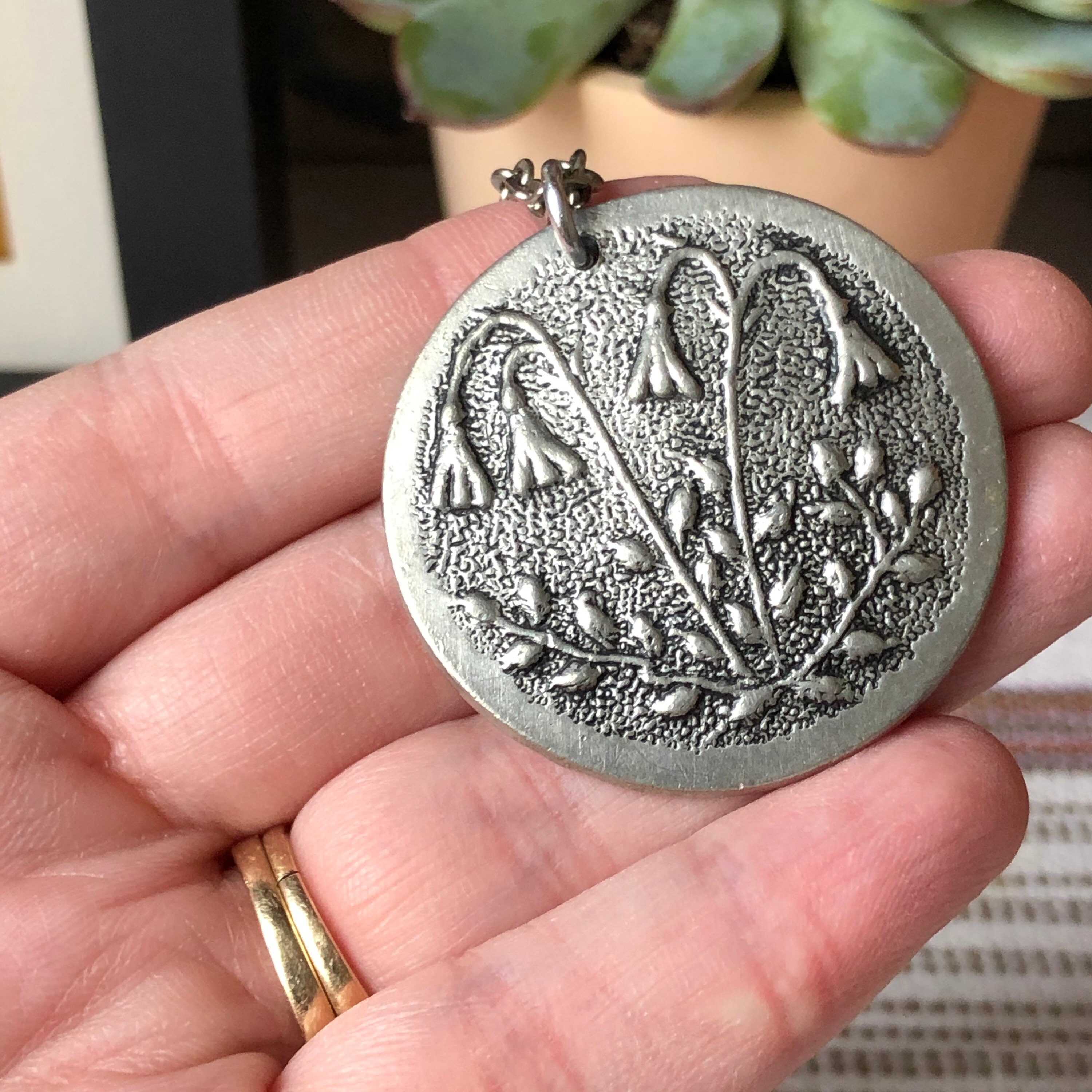 Linnea vintage pewter Swedish Linnea flower pattern / stamped swedish ...
