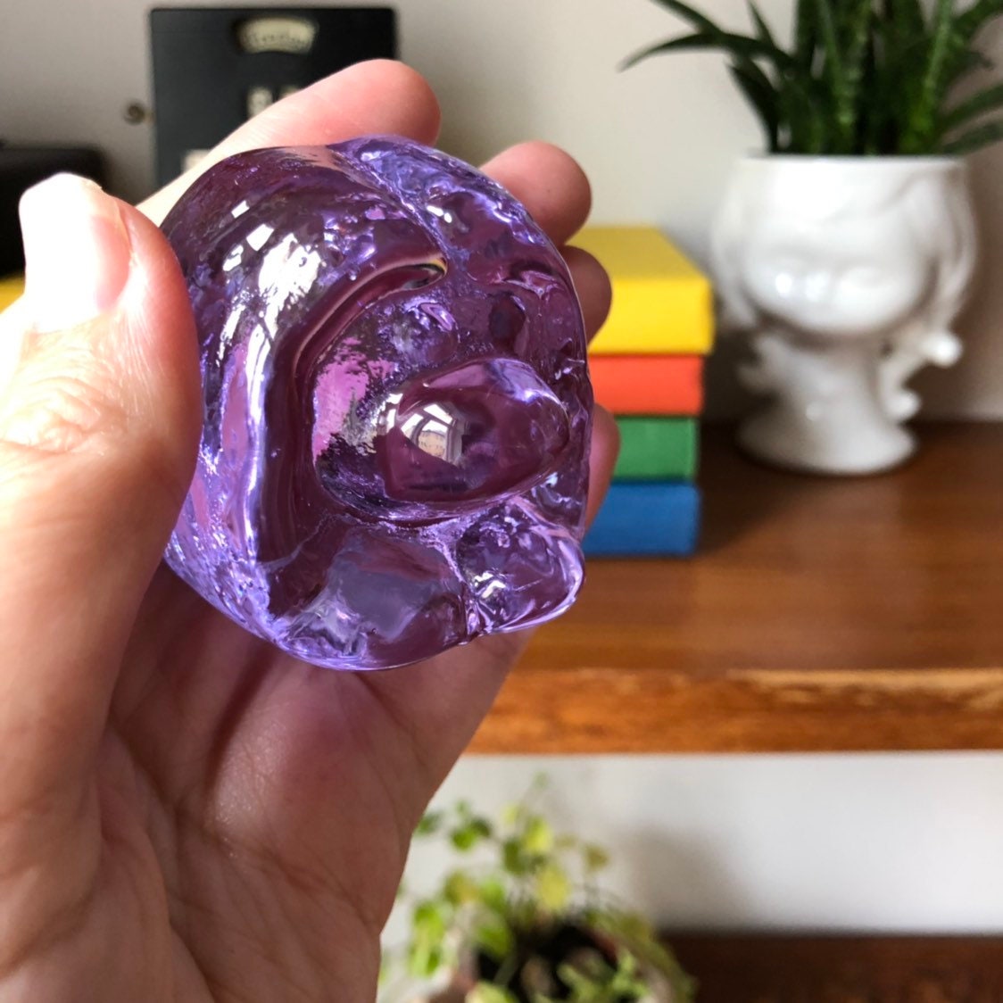 Modern purple troll glass sculpture figurine for Pukeberg glassworks by ...