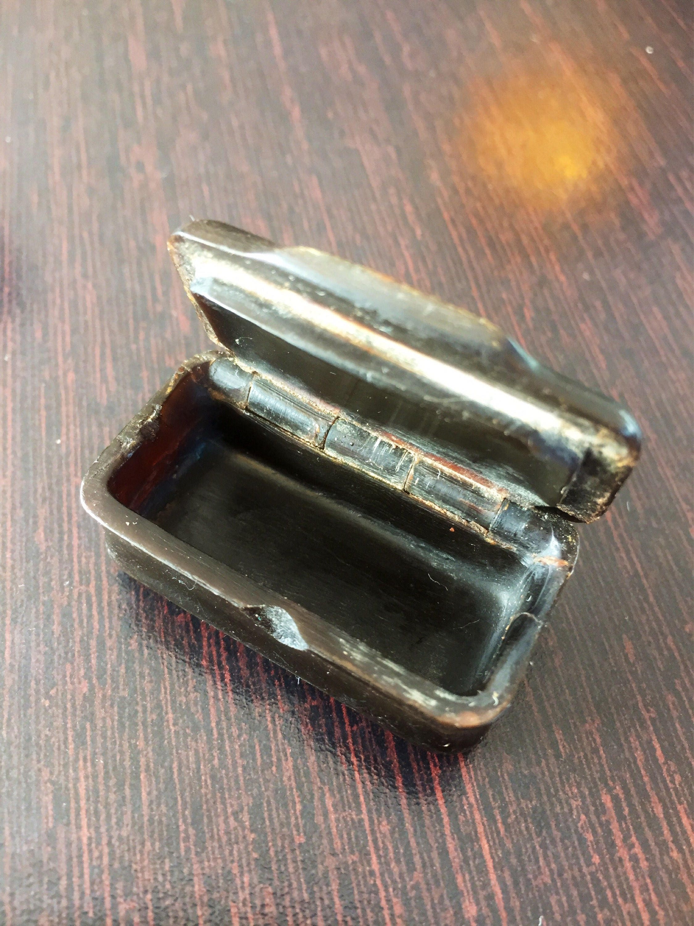 Antique Scandinavian hand carved antler pill box 1800s primitive viking ...