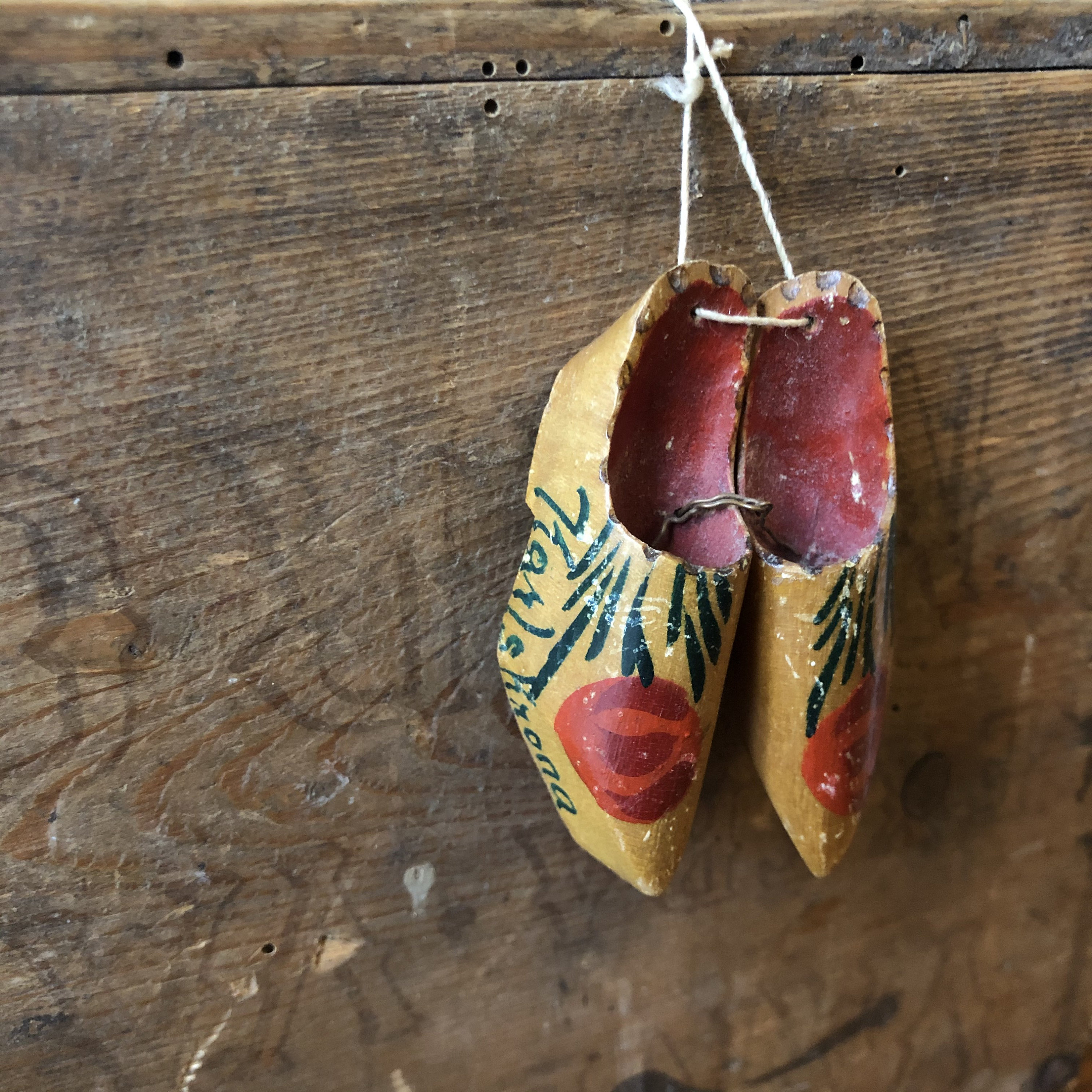 Swedish wooden midcentury modern miniature clogs shoes Hand carved hand ...
