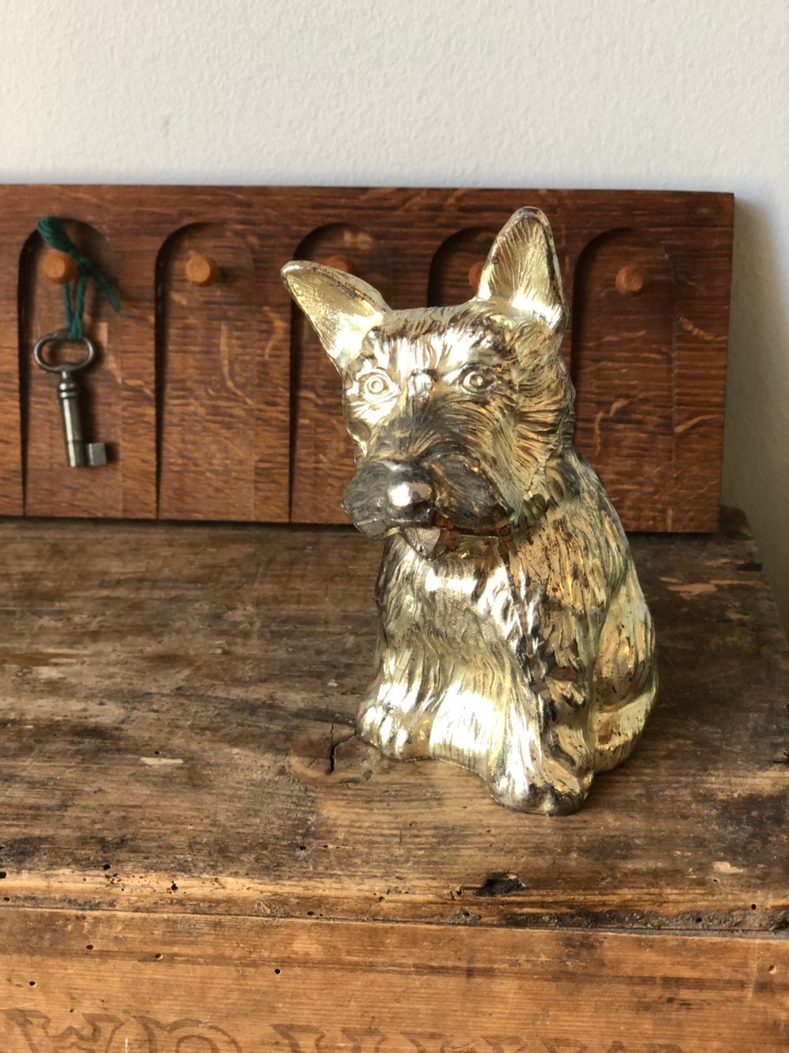 Vintage metal dog coin bank great patina perfect shelfie pet ...