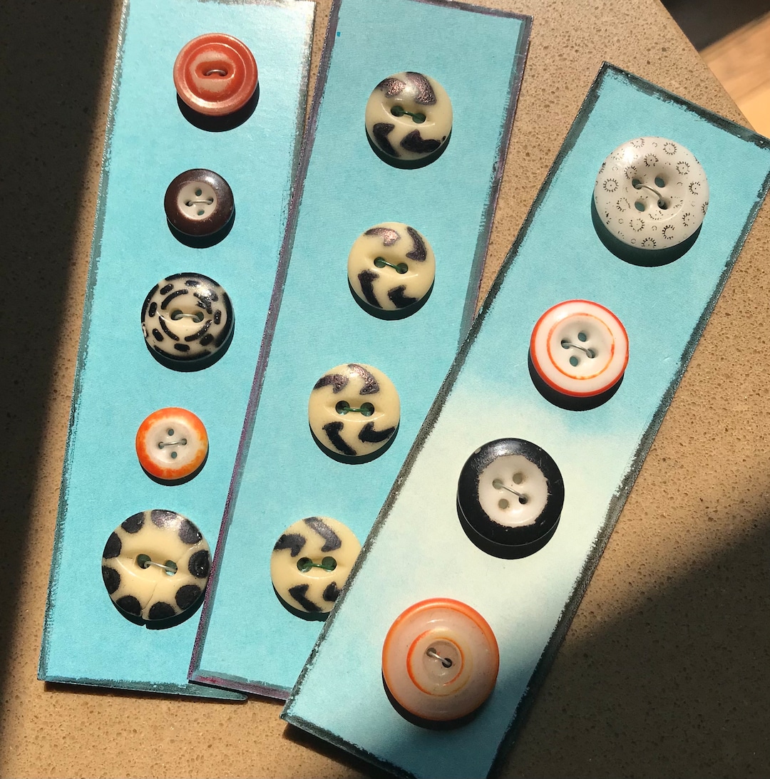 13 Vintage Old Antique Calico Glass Buttons - Etsy