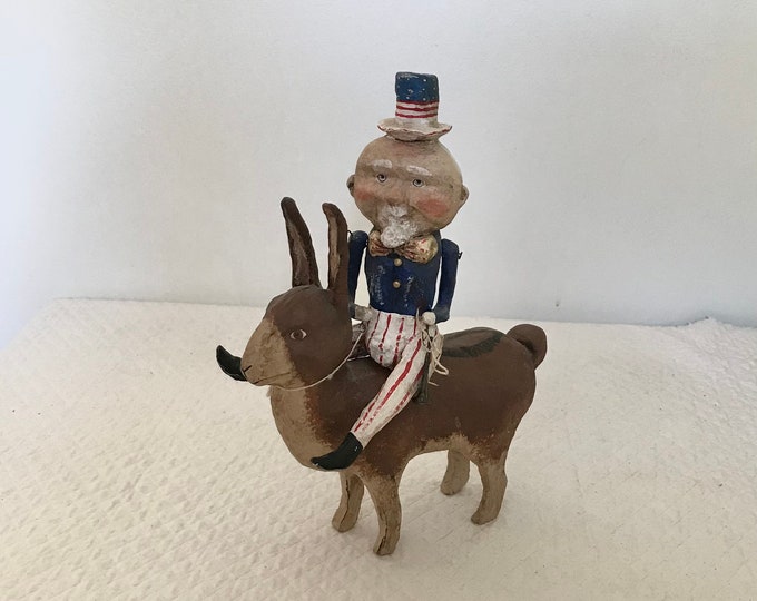 Vintage Debbee Thibault Original Patriotic Uncle Sam on Rabbit ...