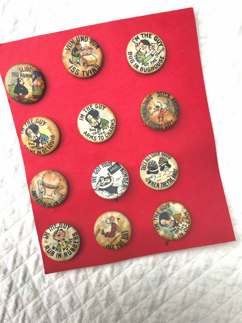 Celluloid Pins Pinbacks Humor Comic Advertising - Etsy