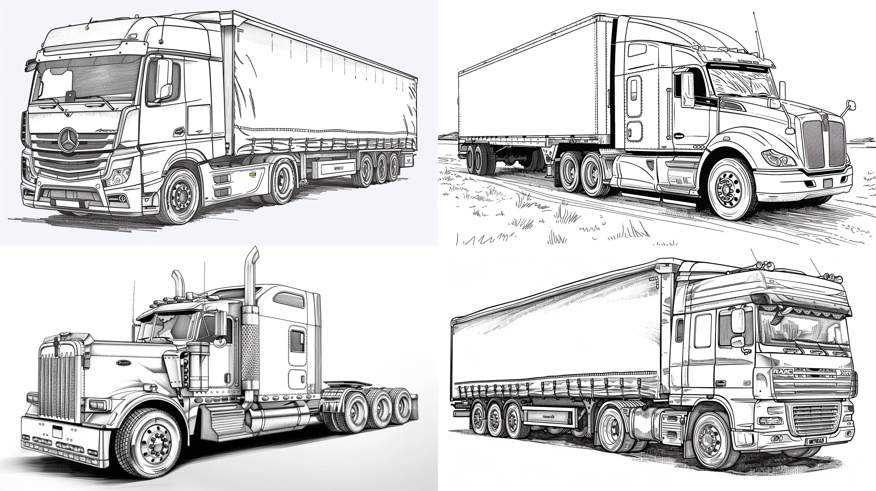 Big Rig Truck Coloring Pages | 100 Pages | Coloring Pages for Kids ...