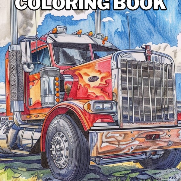 Big Rig Coloring Book - Etsy