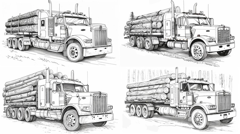 Big Rig Truck Coloring Pages | 100 Pages | Coloring Pages for Kids ...