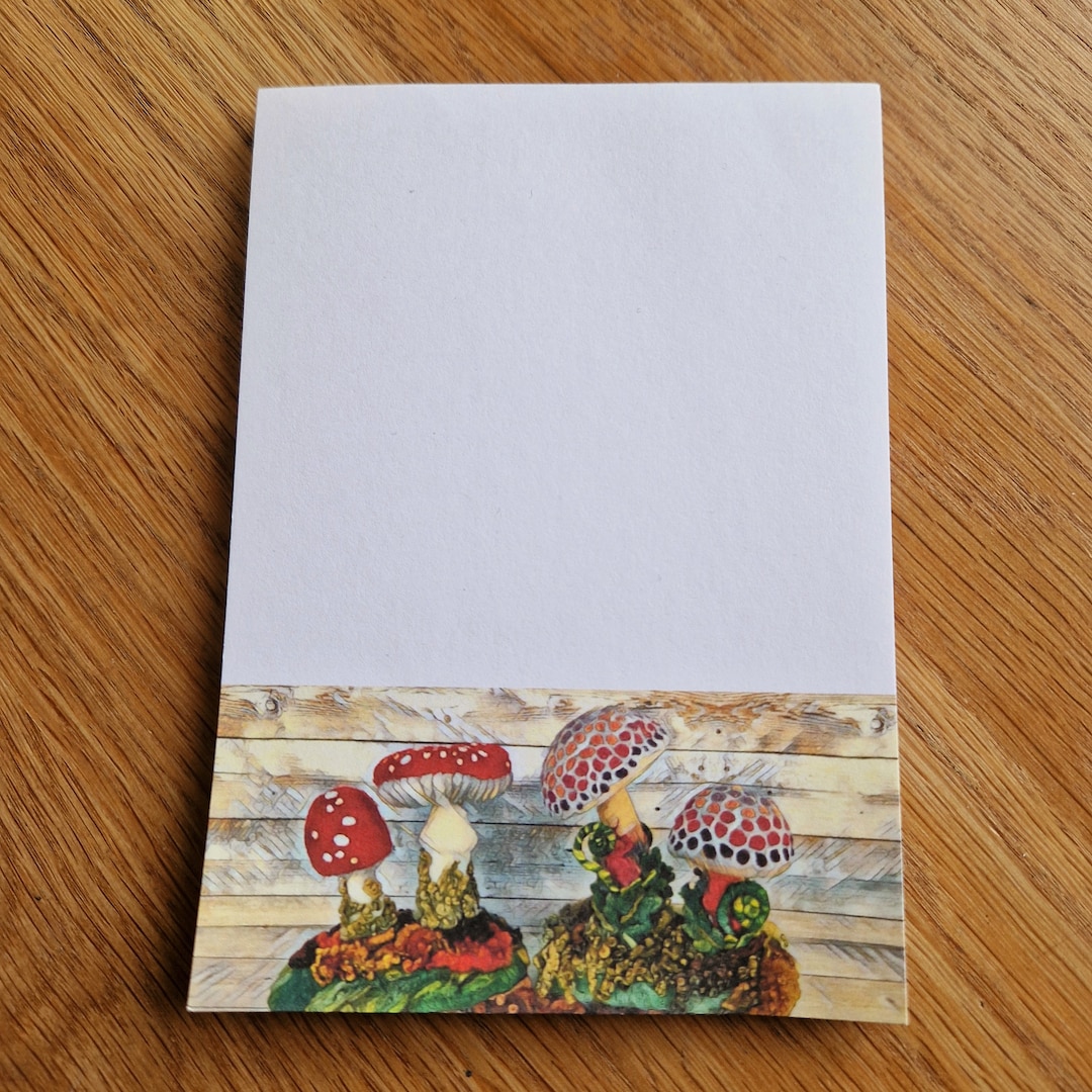 One WOODLAND MUSHROOM Memo Notepad Unique Design of Several Intricate ...
