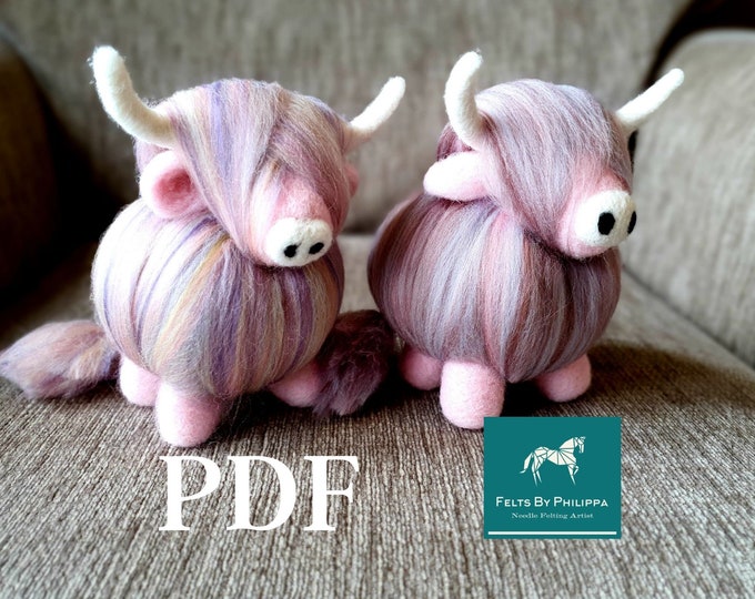 Highland Cow - PDF Pattern - Instant Download - Needle Felting - the ...
