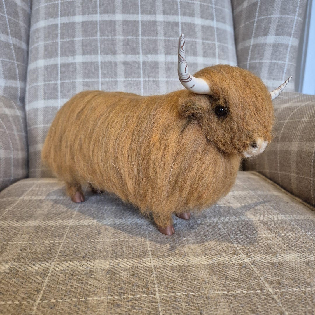 Unique OOAK Hamish the Highland Cow - Beautiful Hand Felted Unique Gift ...