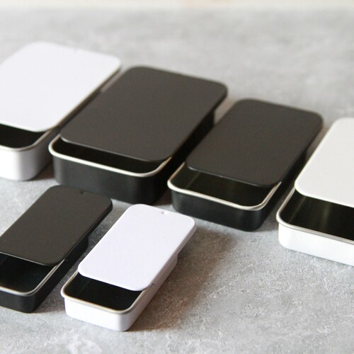 Black Slider Tins Slide Lid Tin Containers Multiple Sizes - Etsy