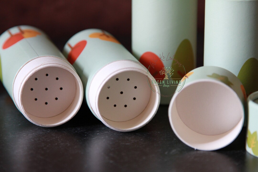 Set of 2 Powder Shaker Tube W/ Shaker Sifter Paper Tubes Eco Friendly ...