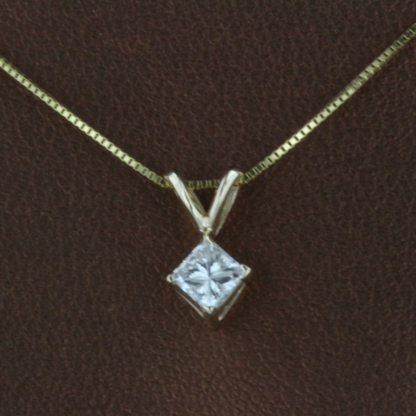 Diamond Pendent Princess Cut - Etsy