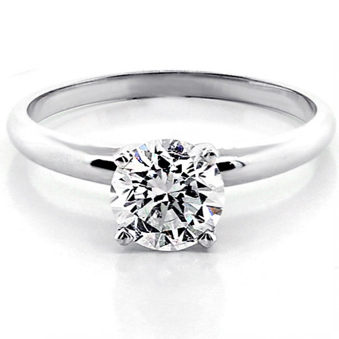 1.00ctw Round Brilliant Cut Solitaire Center Forever One Moissanite ...
