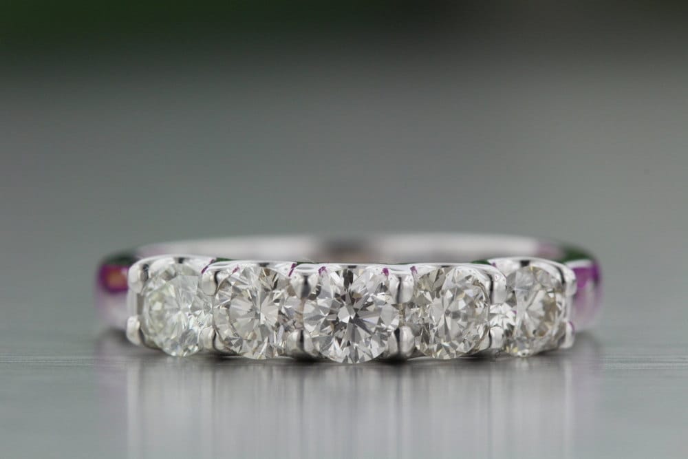 5diam-1.00ct F VS2 Diamond Wedding Ring 5stone U-shape Prong - Etsy