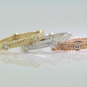 Stackable Rings-tri Color 14K Rings Set of 3 - 0.79ct Diamond Eternity ...