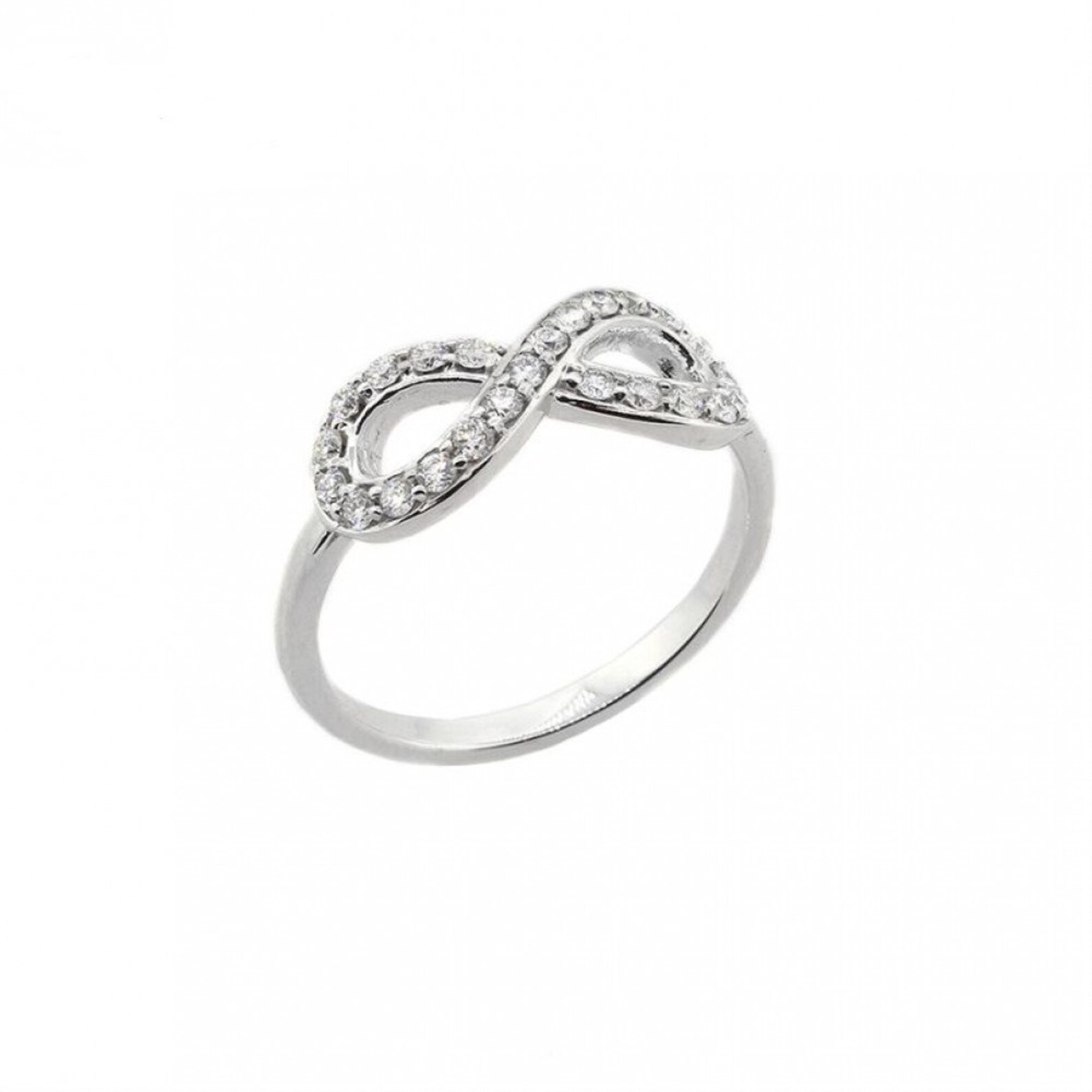 Infinity Style Ring 0.42cts F VS2/SI1 Diamonds Set in Micro | Etsy