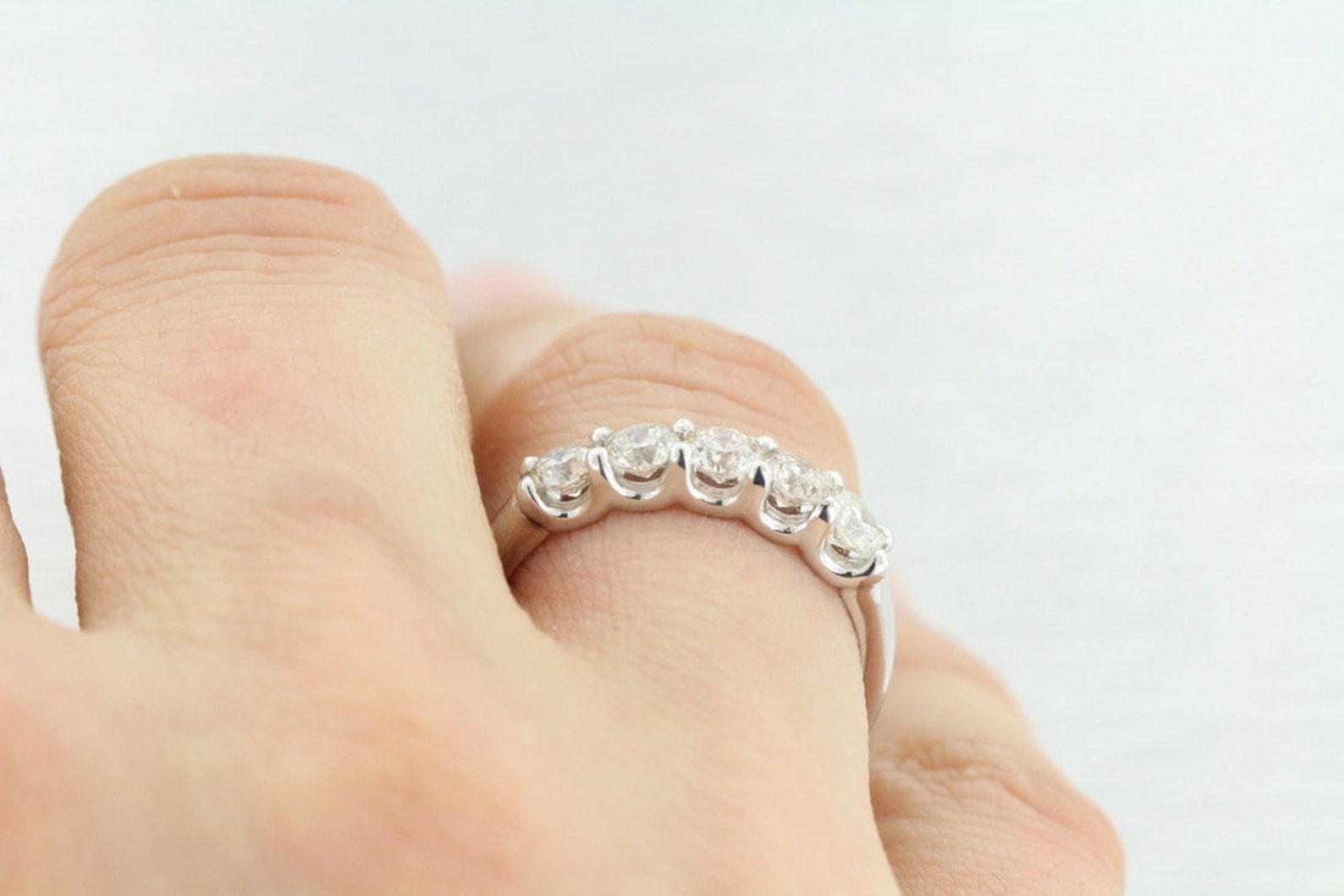 5diam-1.00ct F VS2 Diamond Wedding Ring 5stone U-shape Prong - Etsy