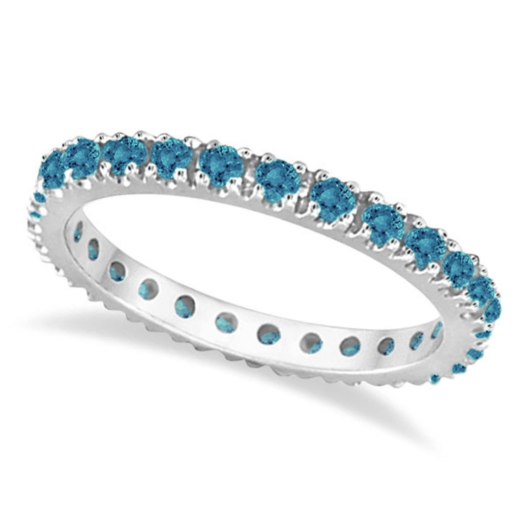 1.8mm Fancy Natural Blue 0.65ctw Diamond Eternity Band Wedding - Etsy