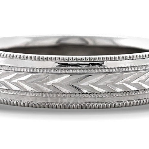 Aztec Gold Ring Patterned Wedding Band Unique Pattern Ring | Etsy