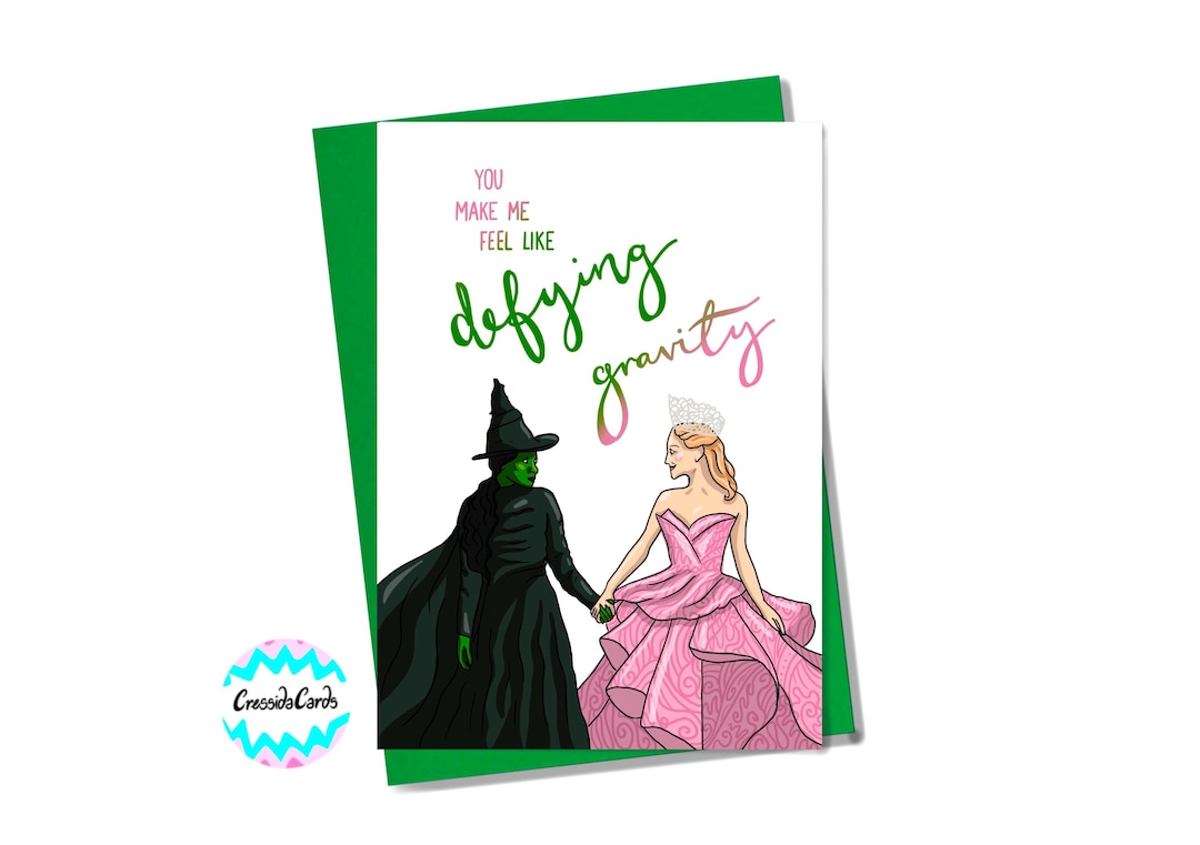 Elphaba and Glinda From Wicked Defying Gravity Card - Etsy