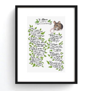 Robert Burns 'to A Mouse' Poem Illustrated Print - Etsy