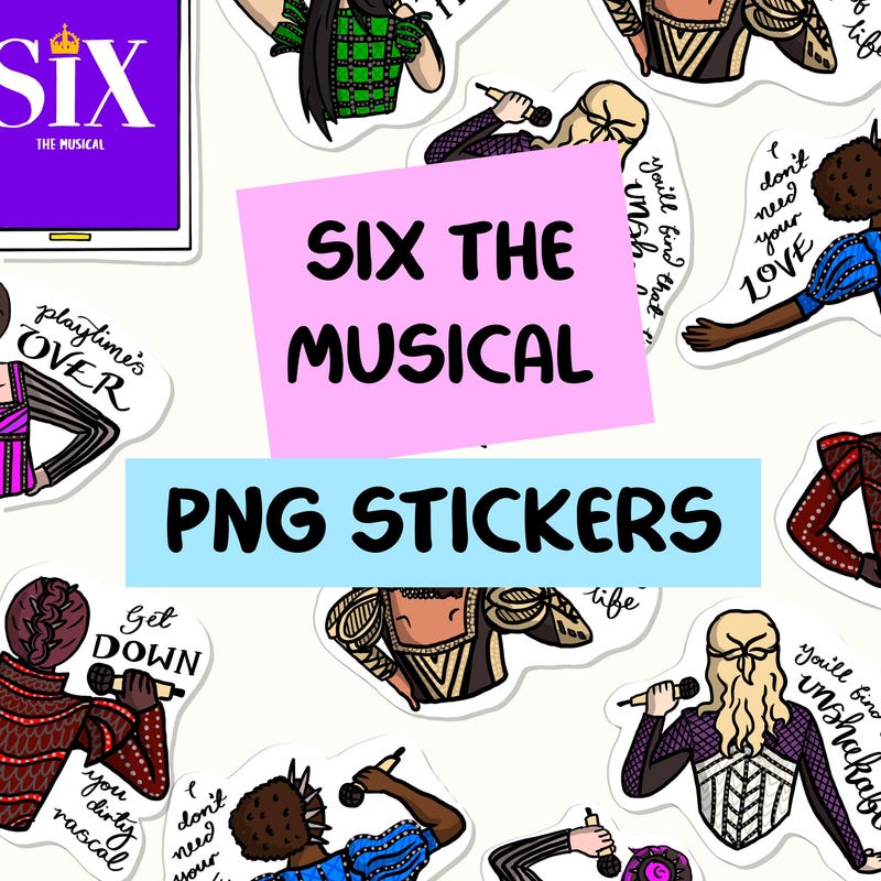 Six the Musical Stickers - Etsy