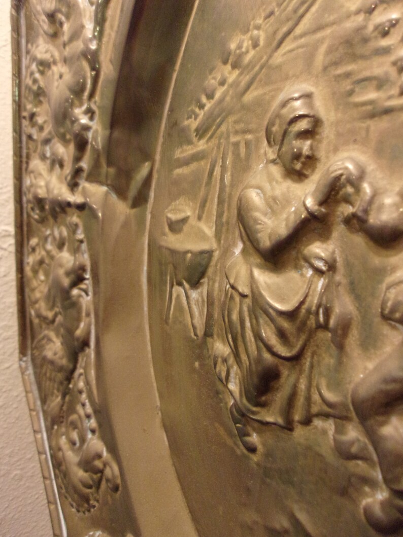 Vintage Hand Hammered Brass Plate,decorative Wall Plate,made in France ...