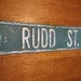 Vintage Metal Street Sign,rudd St. Metal Sign,green,white Distressed ...