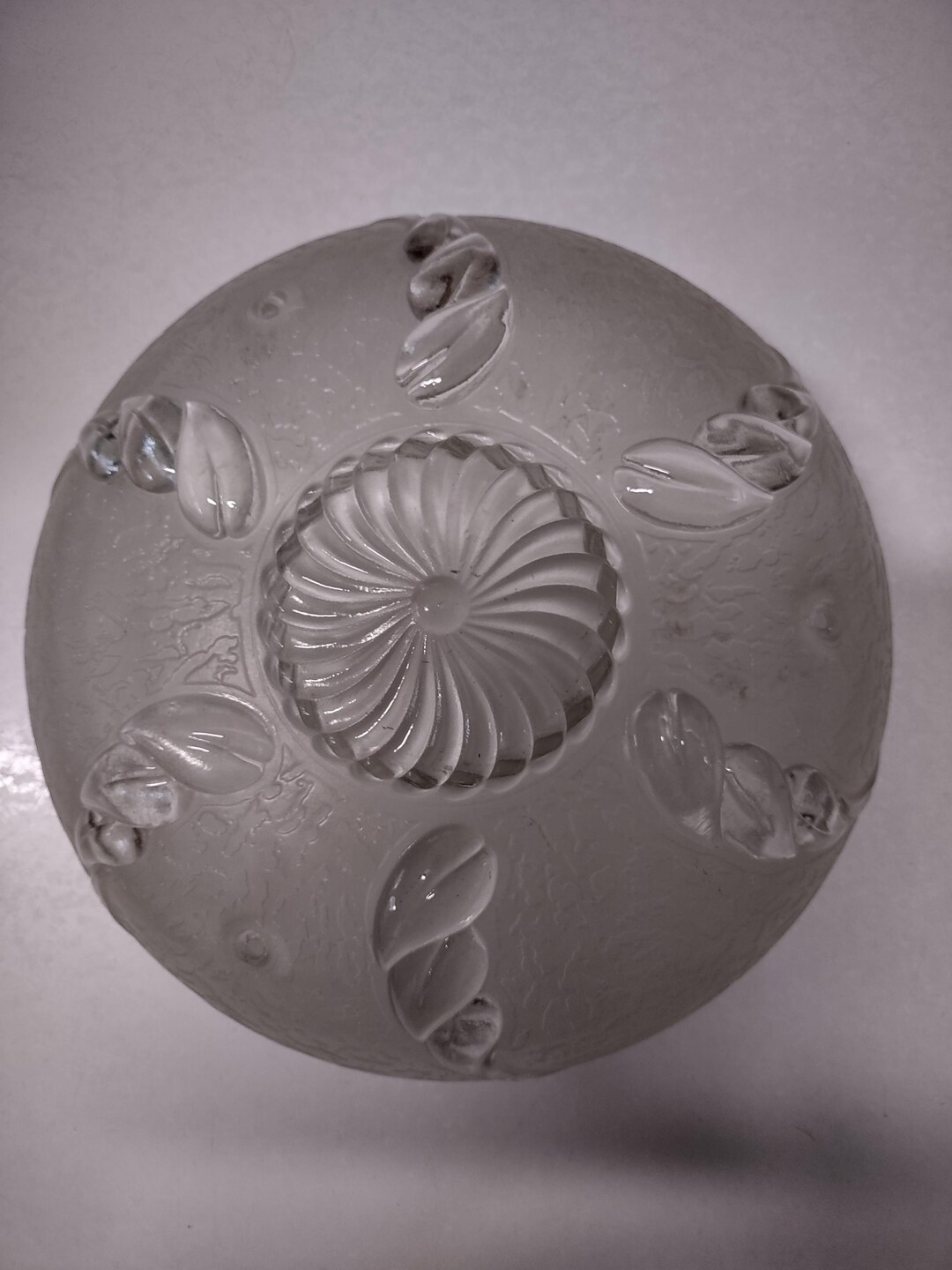 Textured Light Cover,frosted Glass,center Swirl Design,sea Shell Design ...