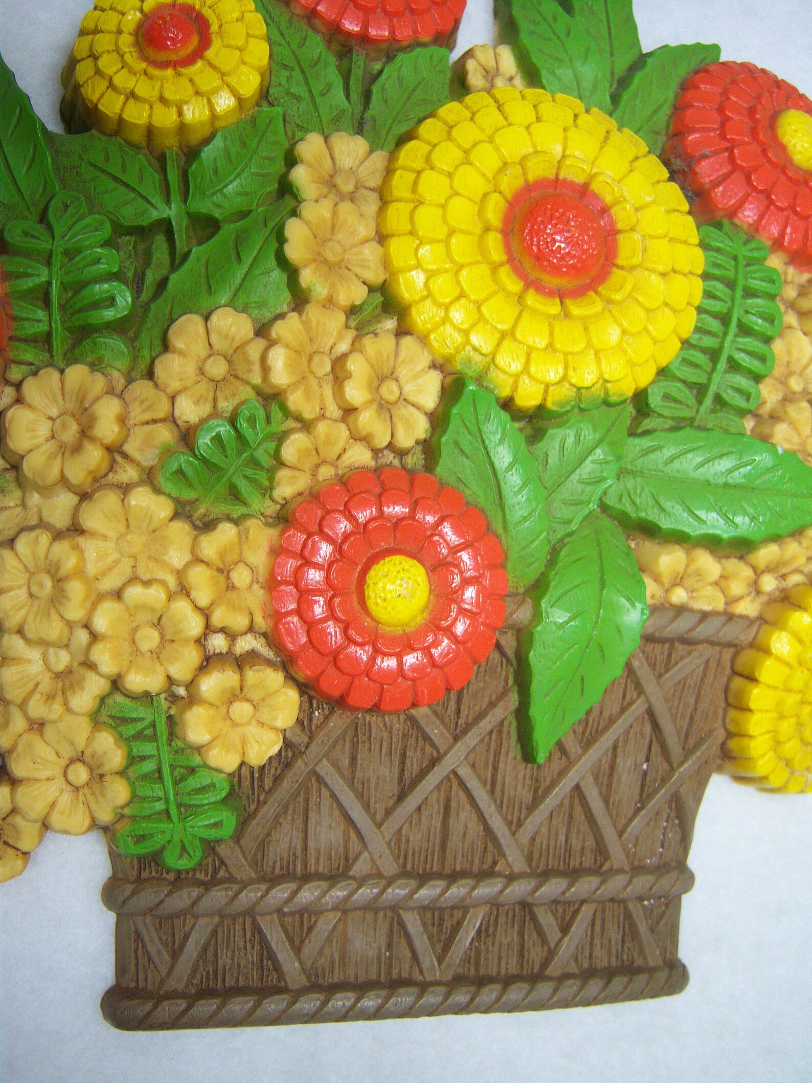 Syroco Flower Basket Plaques1970s Resin Plaquesset of - Etsy