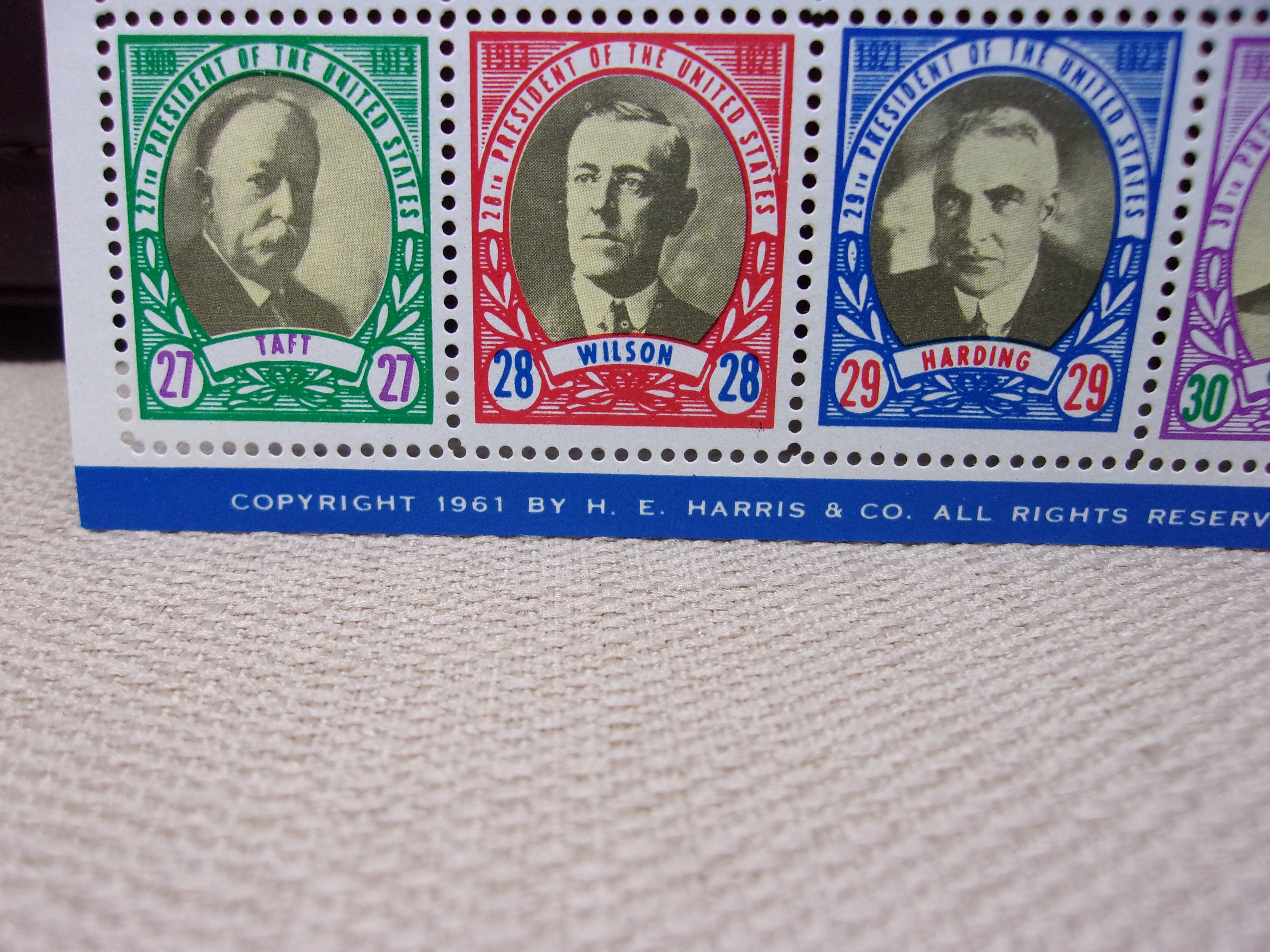 Stamps Presidents of the United States1961 Copyrighth.e. | Etsy