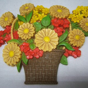 Syroco Flower Basket Plaques,1970s Resin Plaques,set of (2),vintage ...