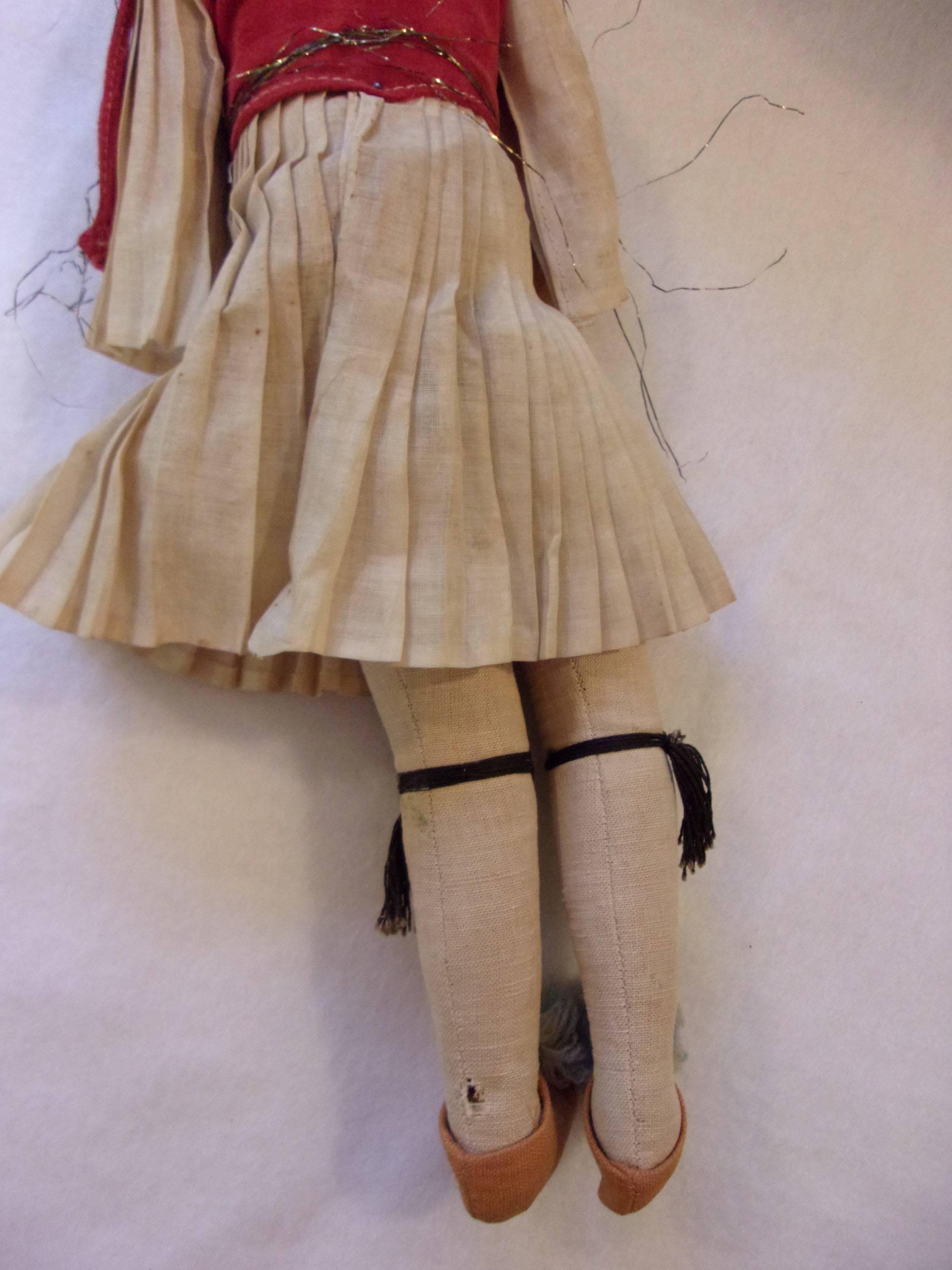 Greek Boy Doll,greek Dancer,vintage Doll,cloth Body,metal Pins,linen ...