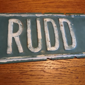 Vintage Metal Street Sign,rudd St. Metal Sign,green,white Distressed ...