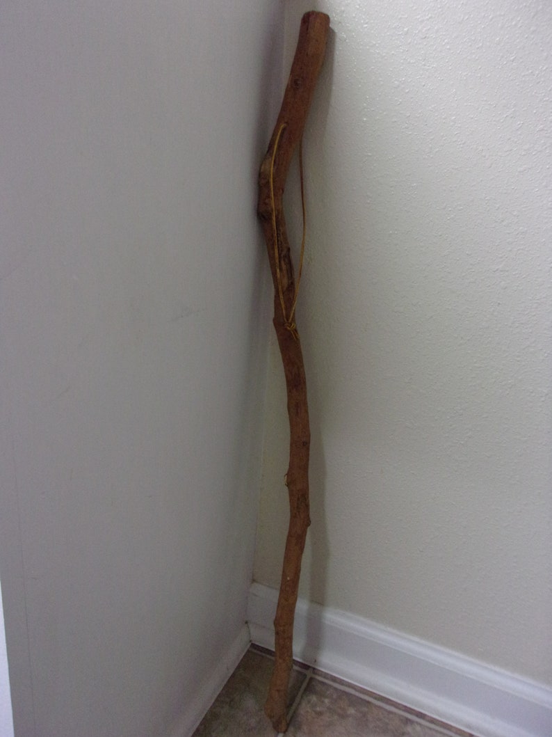 Short Wood Walking Stick,34" Tall,suede Strap,name 'lois 94',natural ...