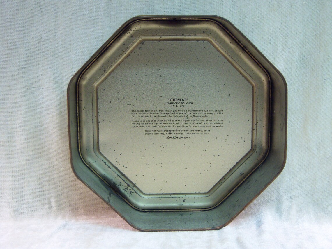 Vintage Sunshine Biscuits Tin With Rococo Style Art by Francoise ...