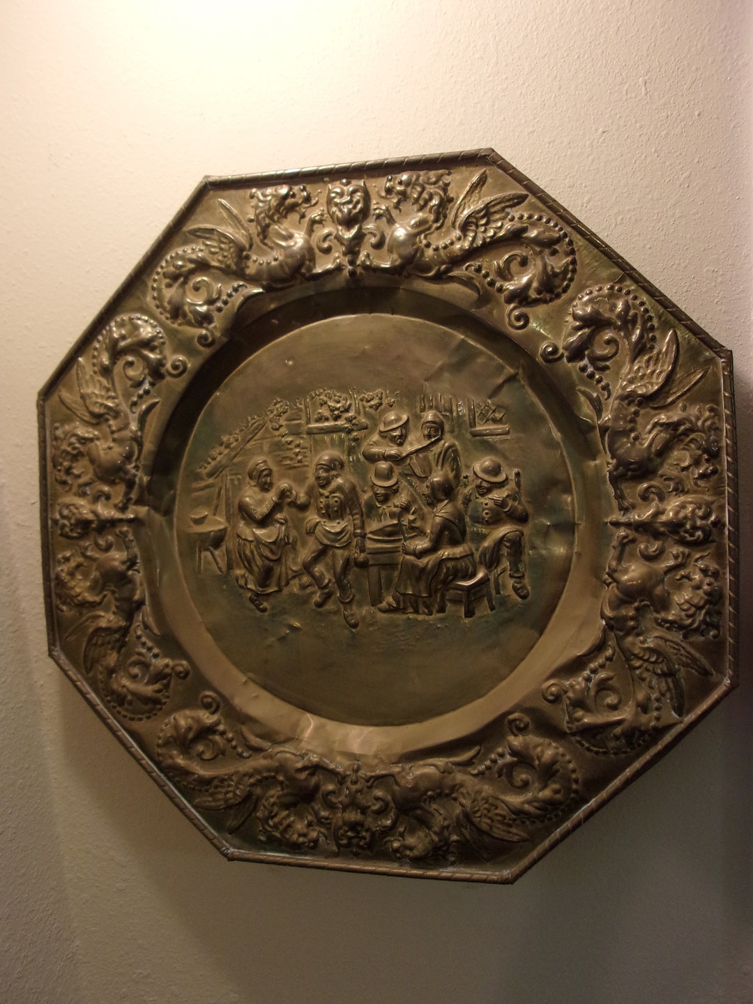 Vintage Hand Hammered Brass Plate,decorative Wall Plate,made in France ...