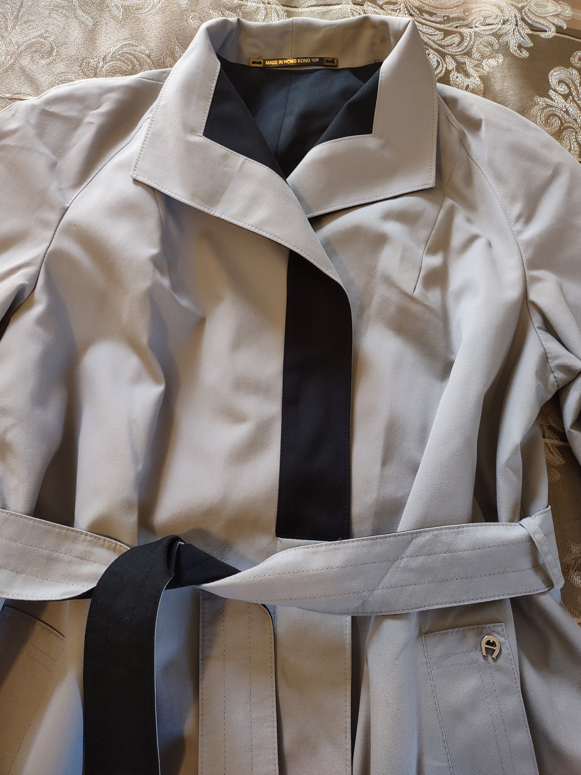 Etienne Aigner Vintage Coat,reversible Trench Coat,black & Gray,made in ...