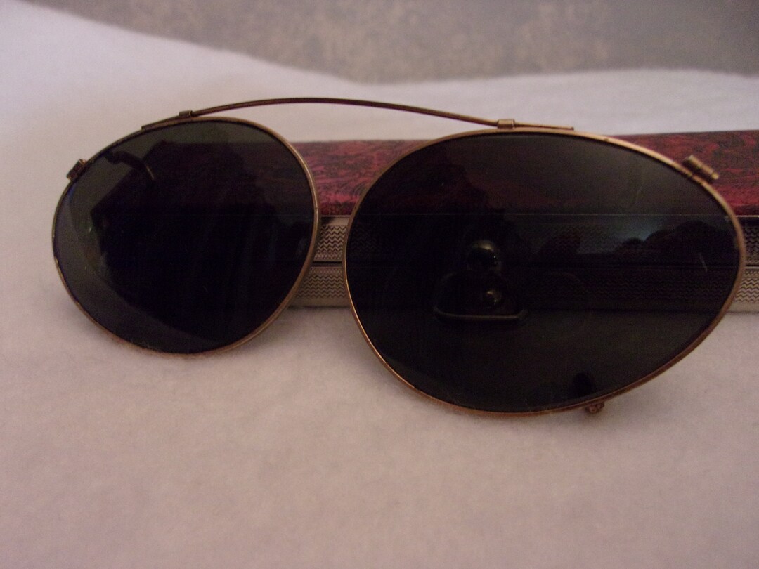 Vintage Aviator Clip-ons,sunglasses,signed American Optical,made in Usa ...