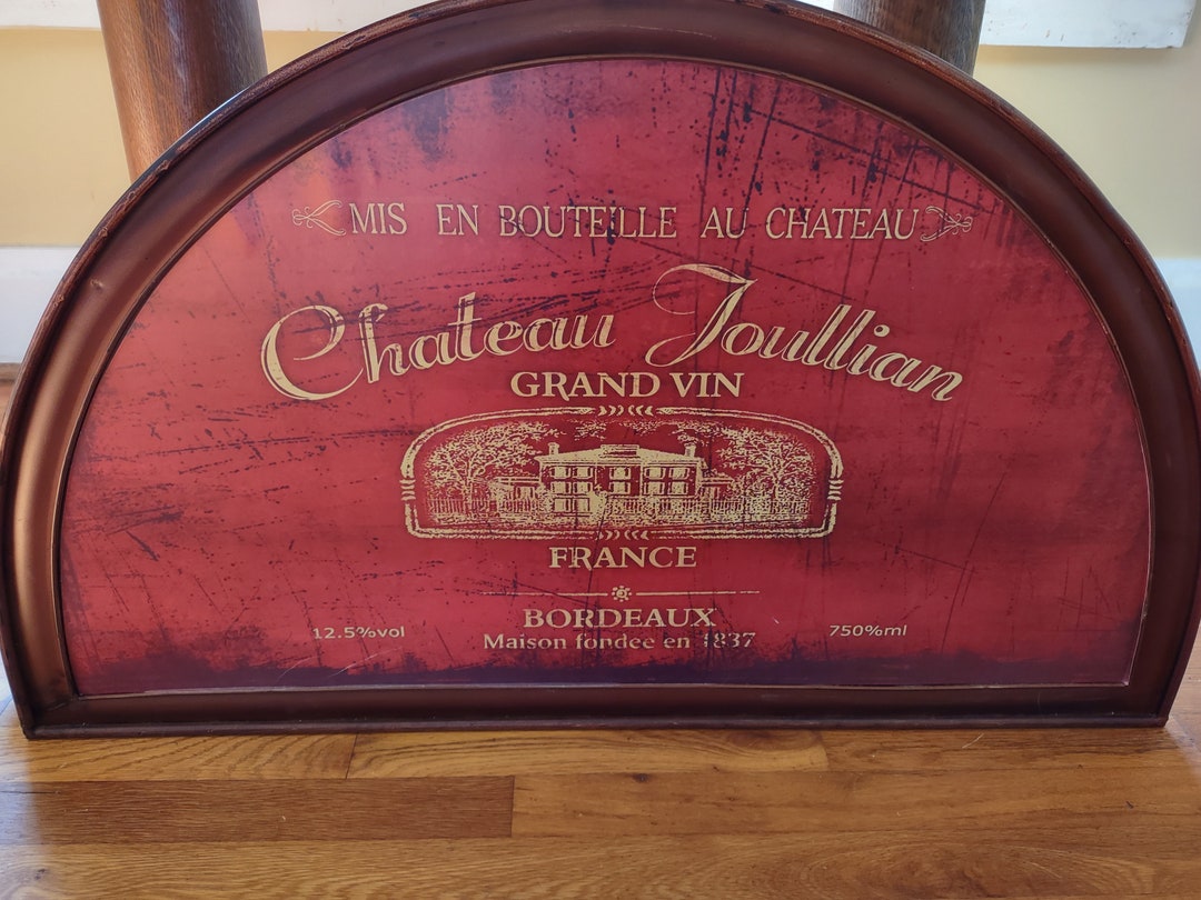 Large Vintage Metal Sign,chateau Joullian,distressed Look,wood Look ...