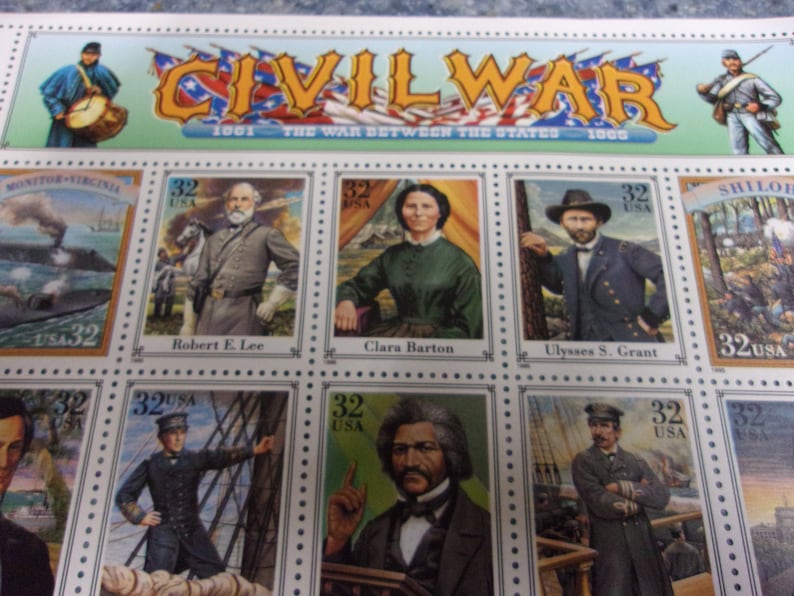 1994 Commemorative Civil War Stamps,sheet of 20 Stamps,32 Cent Stamps ...