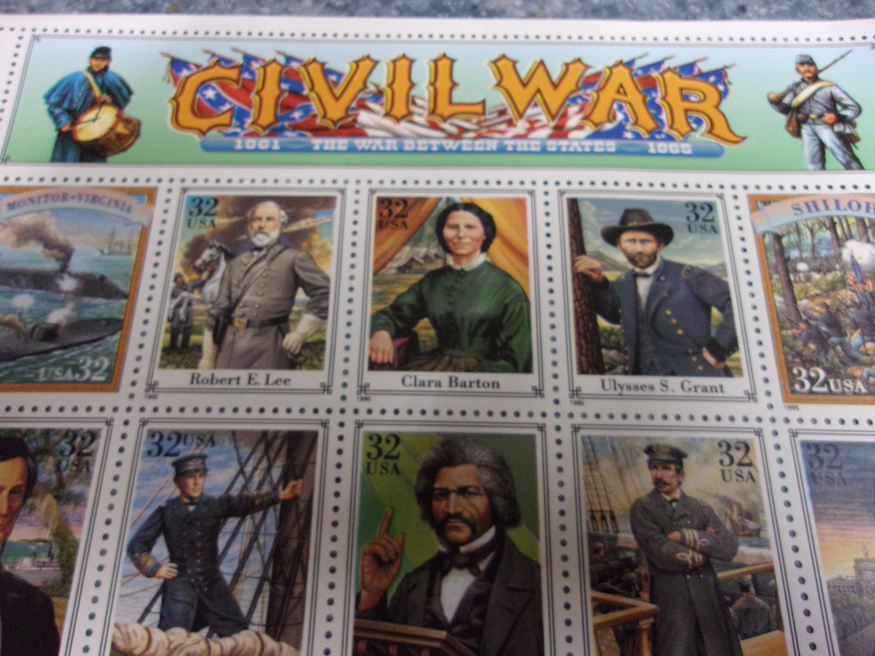 1994 Commemorative Civil War Stampssheet of 20 Stamps32 - Etsy