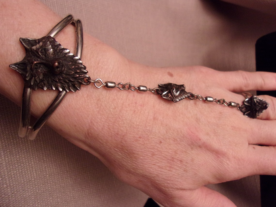 Wolf jewelry setvintage wolf jewelryEJC bracelet with | Etsy