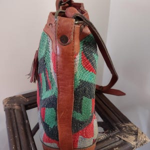 Wool & Leather Purse,made in Turkey,ooak Purse,bucket Purse,adjustable ...