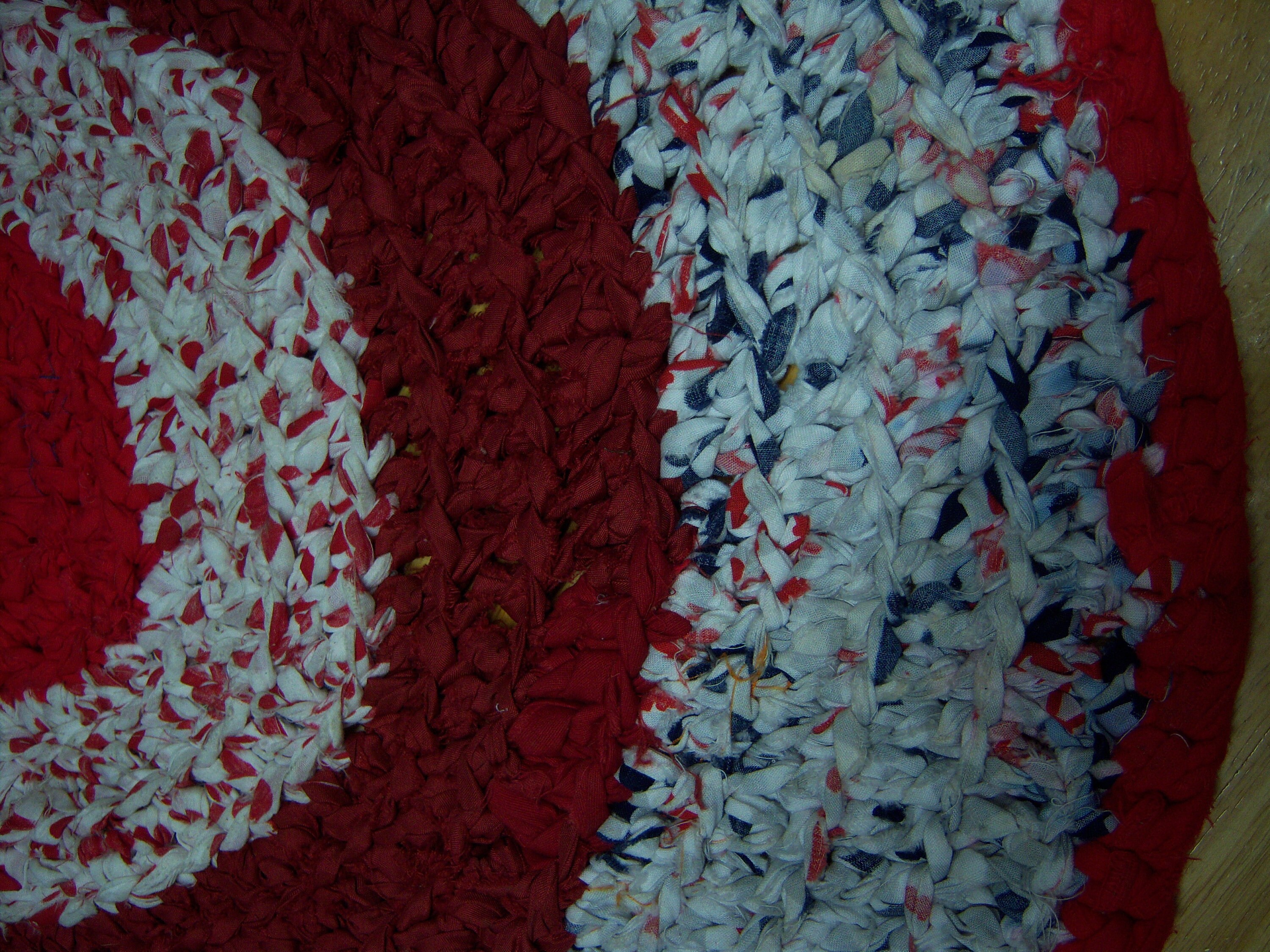 Vintage Rag Rug,primitive Rug,round Rag Rug,red,maroon,blue,white,rust ...