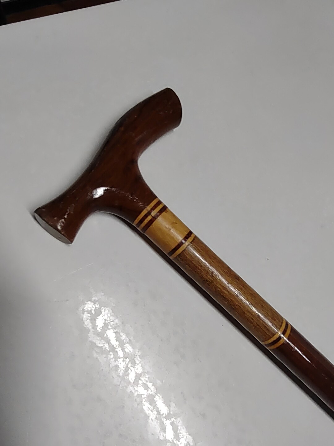 Multi Wood Cane,vintage Cane,walking Stick,rubber Tip,wood Handle,light ...