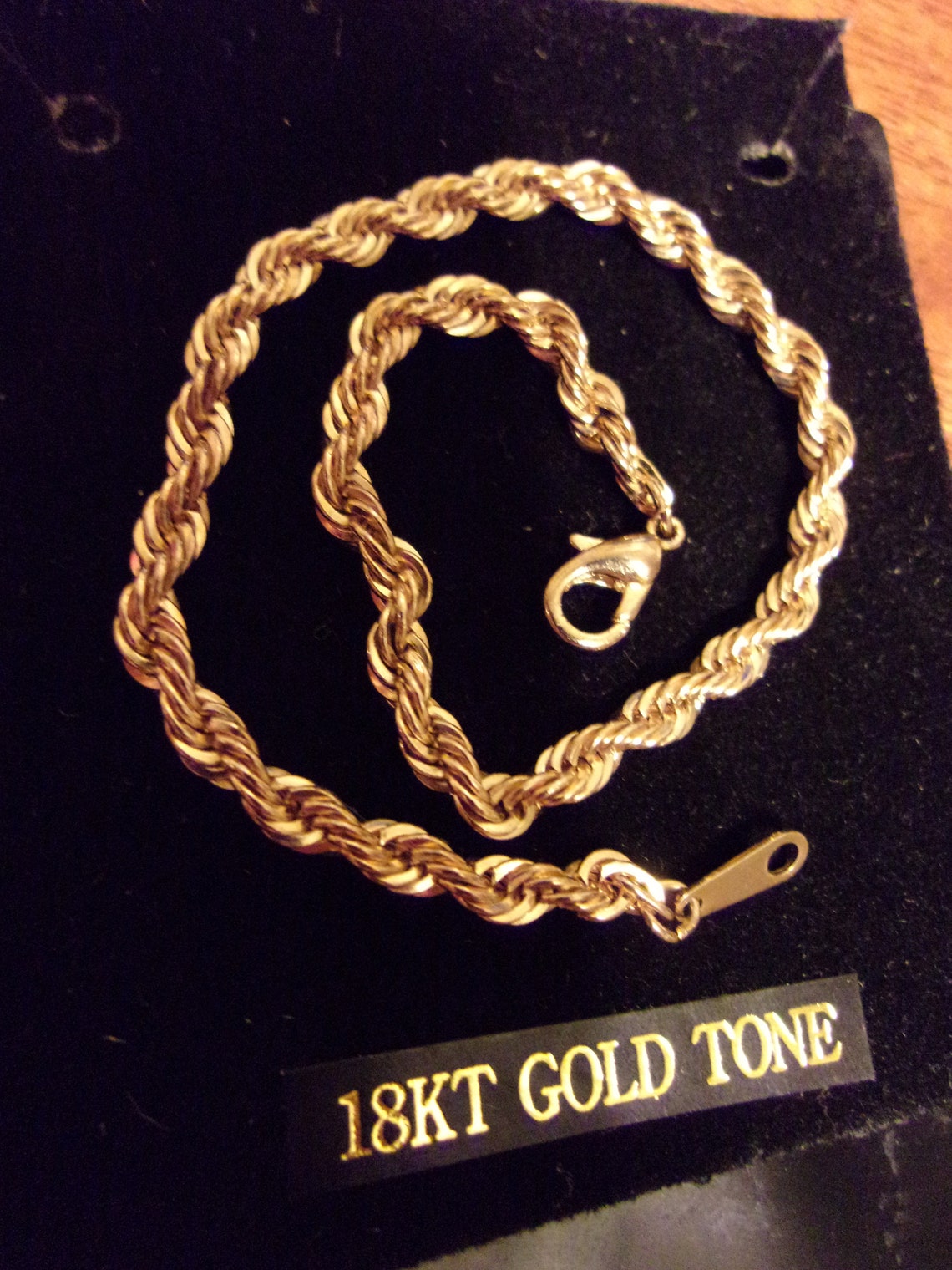 18kt Gold Tone Bracelet,rope Design Bracelet,made in Korea,lobster ...