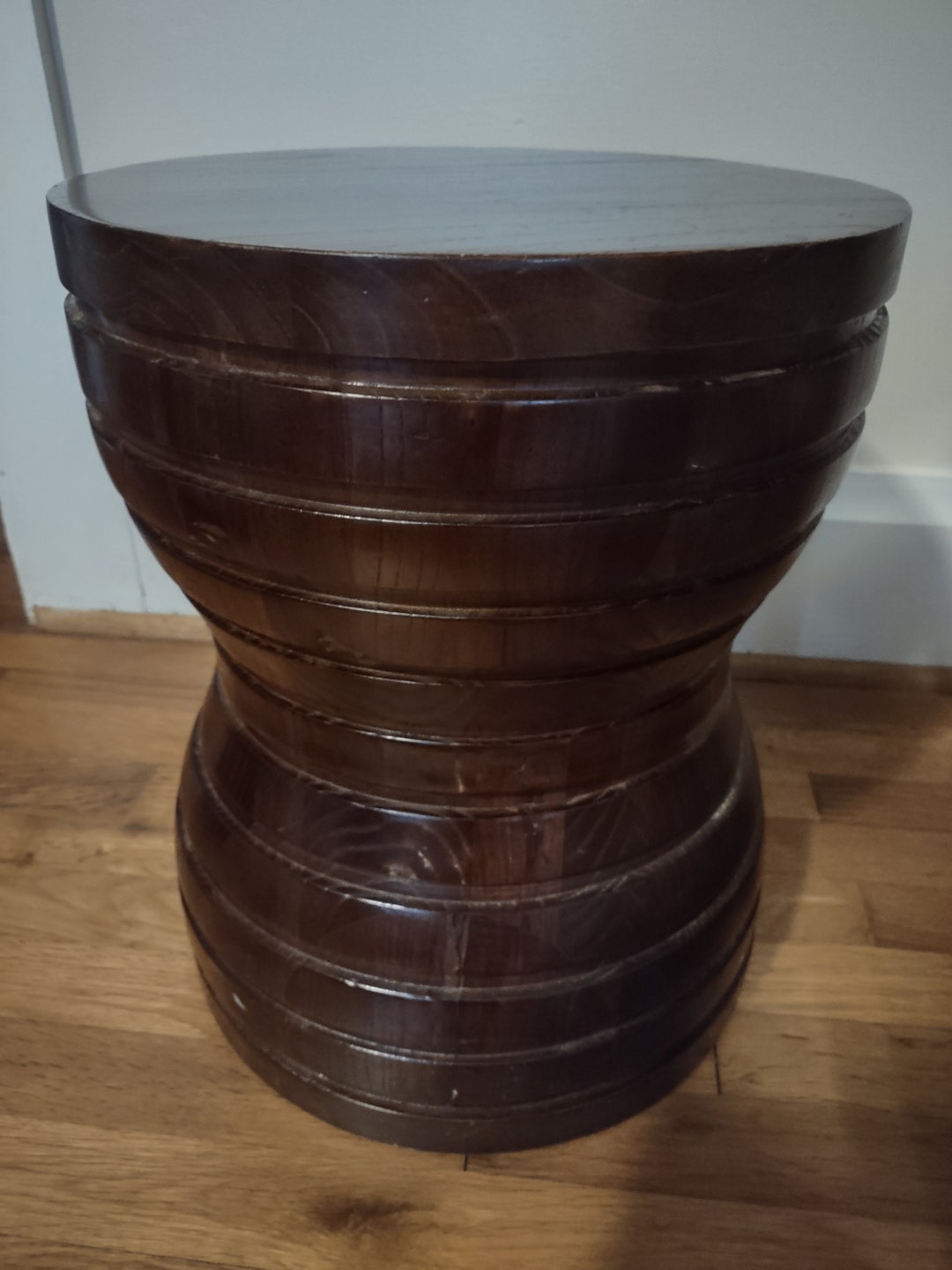 Hour Glass Side Table,hour Glass Stool,solid Wood,very Heavy,well Made ...