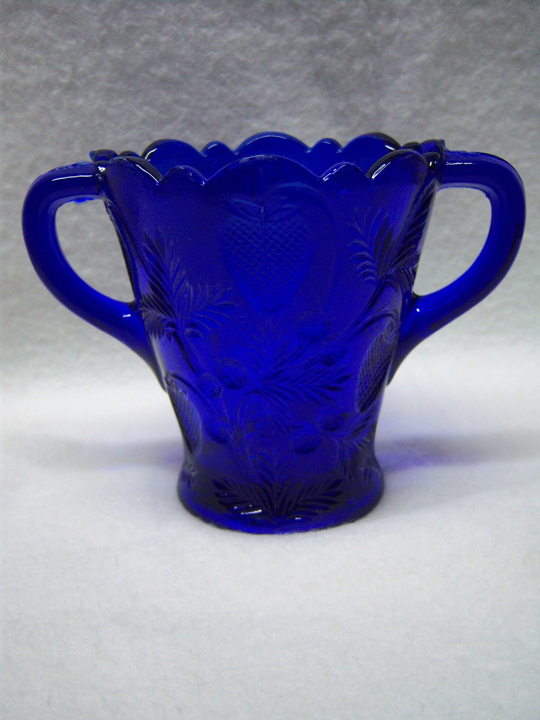Mosser Pressed Glass Spooner,ohio,inverted Strawberry Pattern,cobalt ...